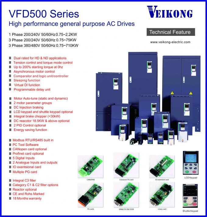 7.5KW variable frequency drive vfd inverter with open loop close loop ...