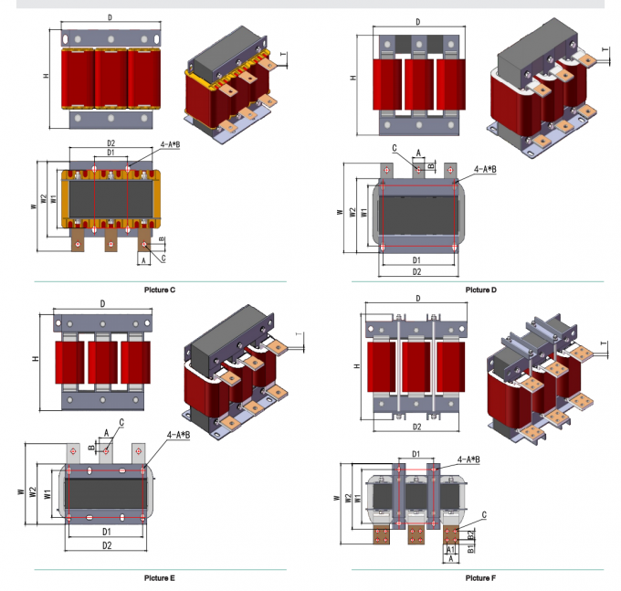 VEIKONG 2% Voltage Drop AC Output Reactor For Vfd 45kw 55kw Ac Drive ...